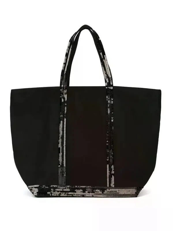 Vanessa Bruno Sequin Trim Shopper Tote - Black
