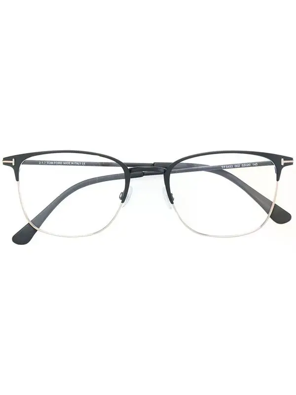 TOM FORD Square Half Rim Eyeglasses - Black