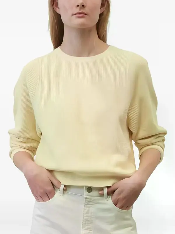 Marc O'polo Textured Crew-neck Sweater - Yellow