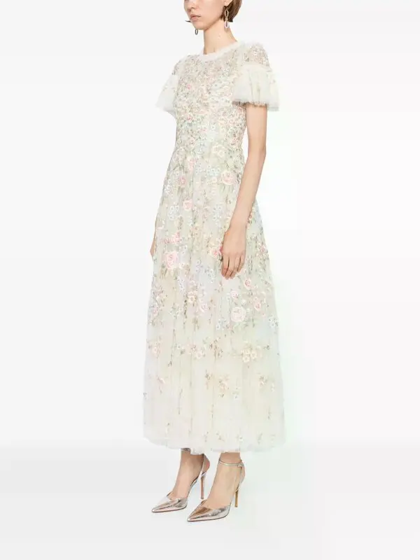 NEEDLE & THREAD Floral Embroidered Tulle Dress