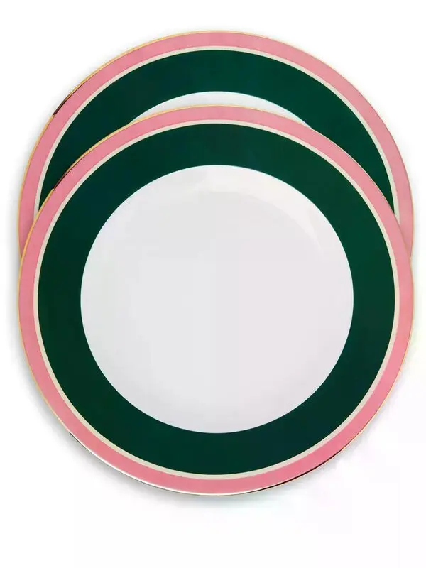La DoubleJ Rainbow Dinner Plates - Green