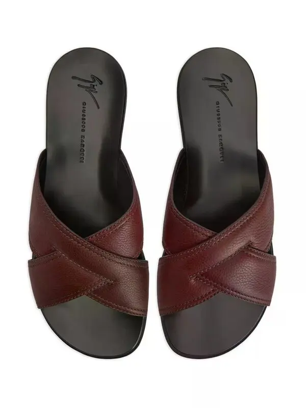 GIUSEPPE ZANOTTI Flavio Crossover Strap Sandals - Brown