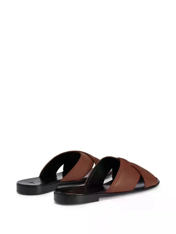GIUSEPPE ZANOTTI Flavio Crossover-straps Leather Sandals - Brown
