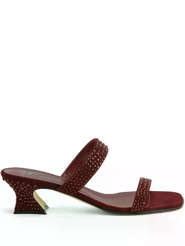 GIUSEPPE ZANOTTI Aude Strass 45mm Rhinestone Sandals - Red