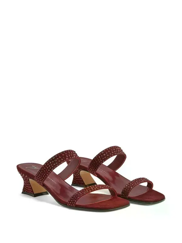 GIUSEPPE ZANOTTI Aude Strass 45mm Rhinestone Sandals - Red