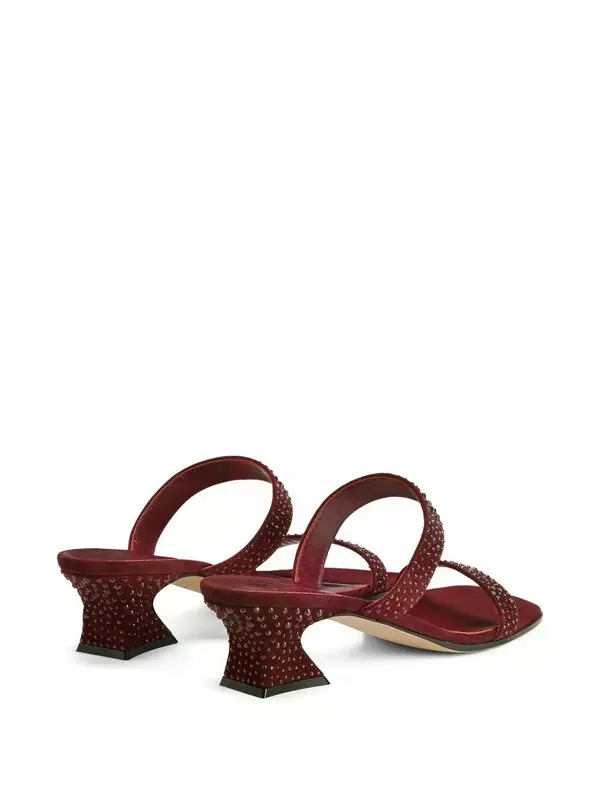 GIUSEPPE ZANOTTI Aude Strass 45mm Rhinestone Sandals - Red