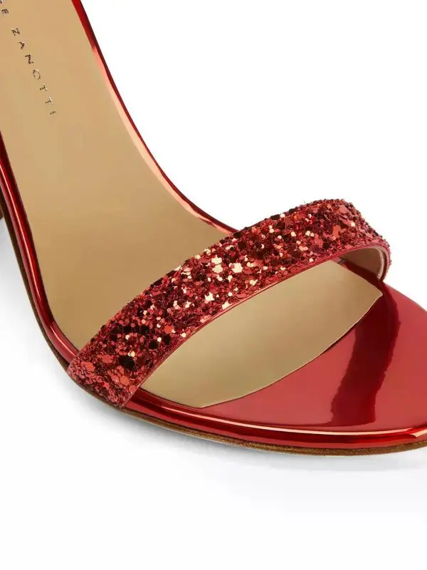 GIUSEPPE ZANOTTI 110mm Tara Glitter Sandals - Red