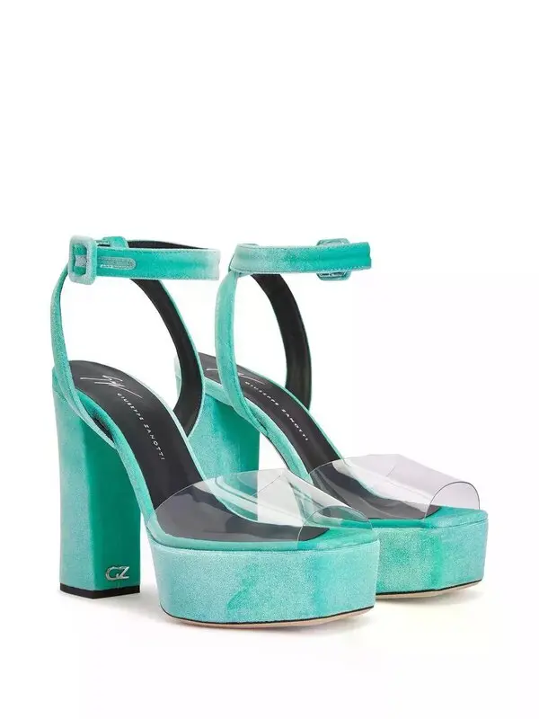 GIUSEPPE ZANOTTI 120mm Betty Plexi Sandals - Blue