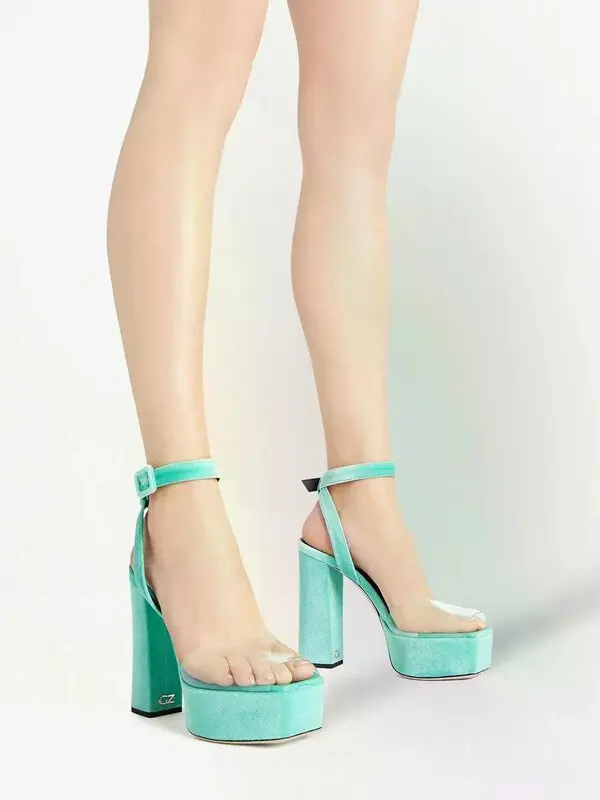 GIUSEPPE ZANOTTI 120mm Betty Plexi Sandals - Blue
