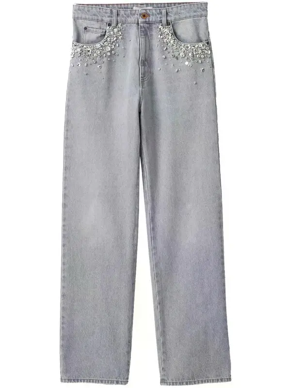 Miu Miu Embellished Straight-leg Jeans