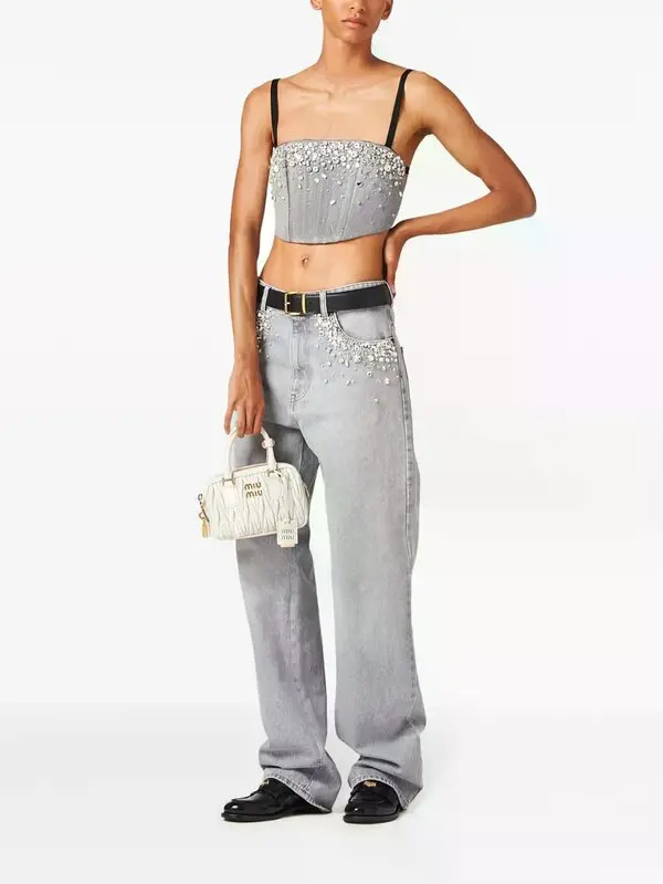 Miu Miu Embellished Straight-leg Jeans