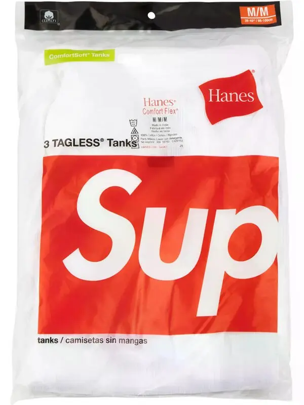 Supreme Hanes Three-pack Tank Tops - White