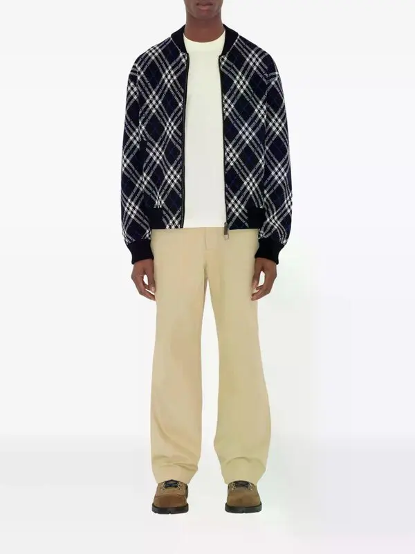 Burberry Checked Zip-up Sweatshirt