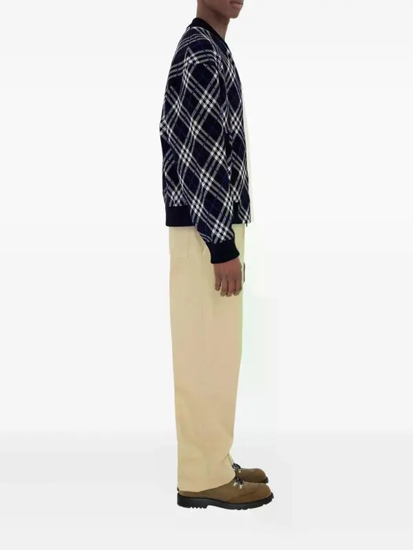 Burberry Checked Zip-up Sweatshirt