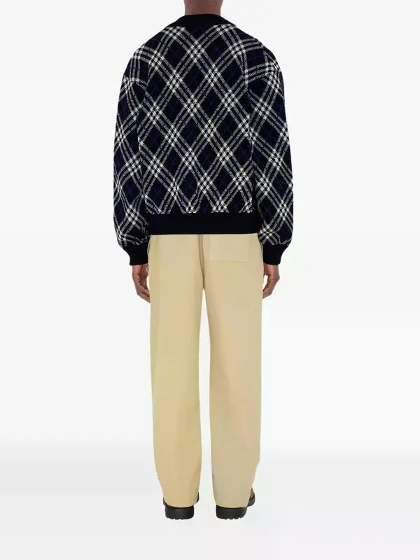 Burberry Checked Zip-up Sweatshirt