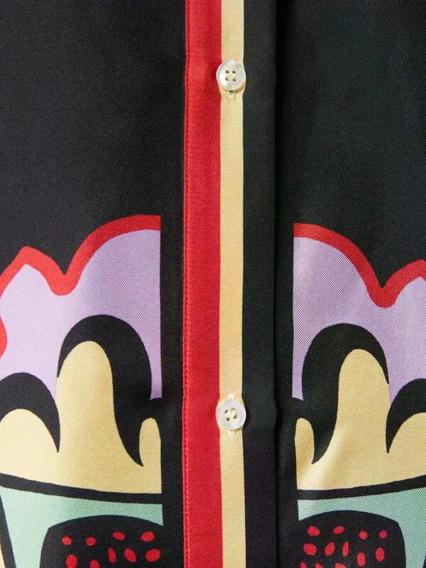 La DoubleJ Floral Print Cape - Black