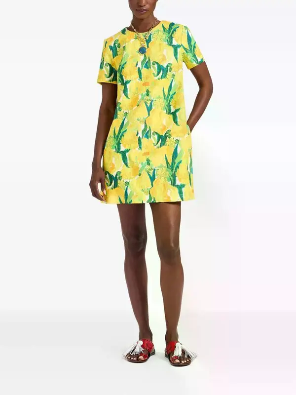 La DoubleJ Swing Lemon-print Mini Dress - Yellow