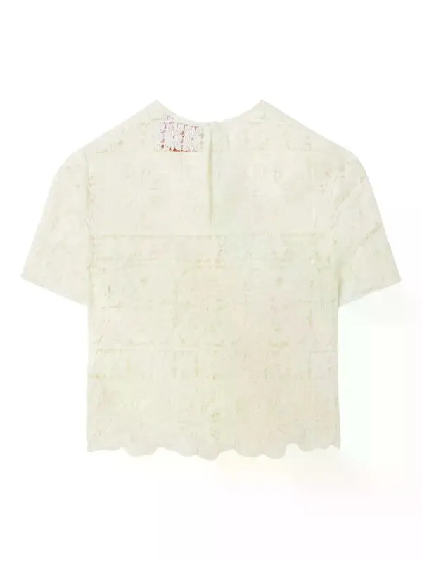 La DoubleJ Lace-embroidered Cropped Top - Yellow