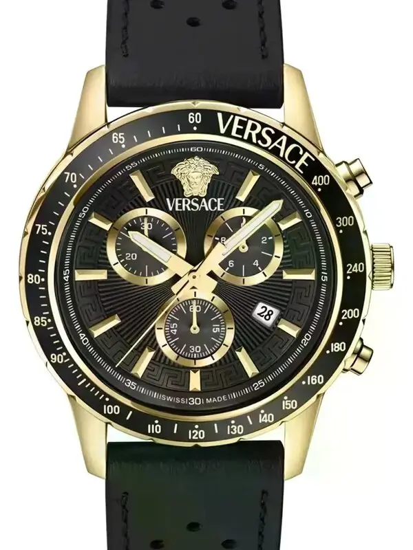 Versace Sport Chrono 44mm Automatic Movement Chronograph Watch With Rubber Strap