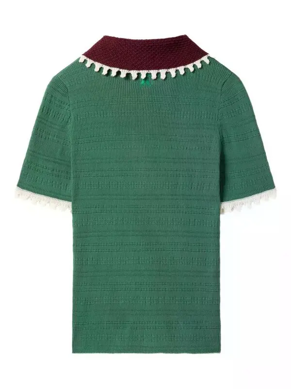 La DoubleJ Scallop-trimmed Polo Shirt - Green
