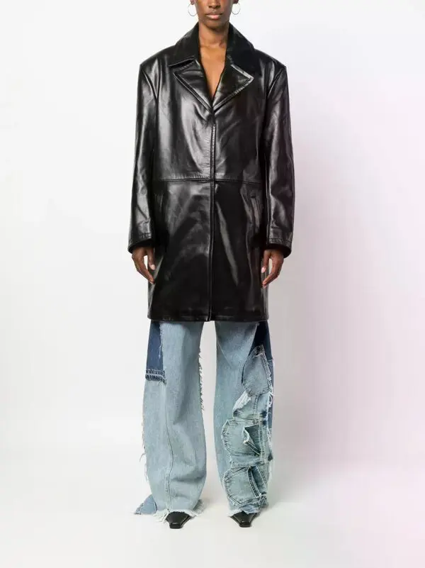 MANOKHI Single-breasted Leather Coat