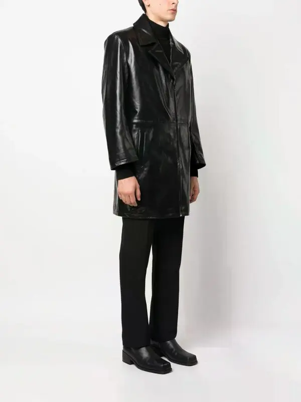 MANOKHI Single-breasted Leather Coat