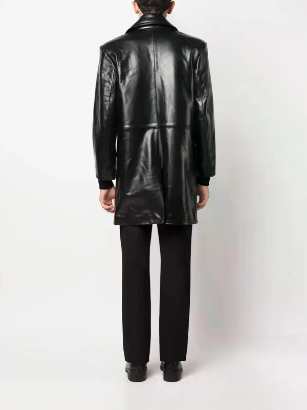 MANOKHI Single-breasted Leather Coat