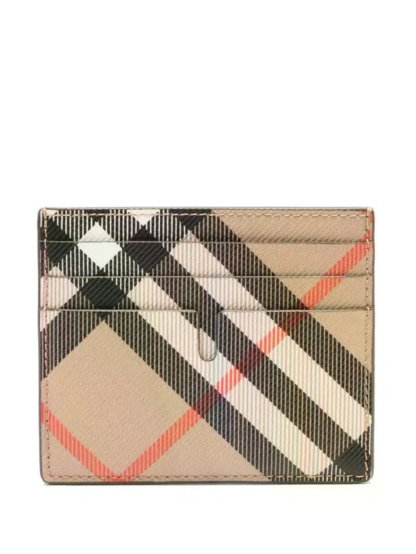 Burberry Checked Wallet - Neutrals