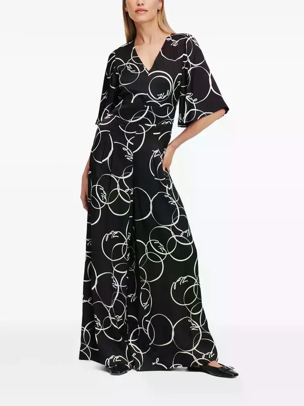 Karl Lagerfeld Circle-print Wide-leg Jumpsuit