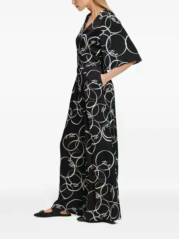 Karl Lagerfeld Circle-print Wide-leg Jumpsuit