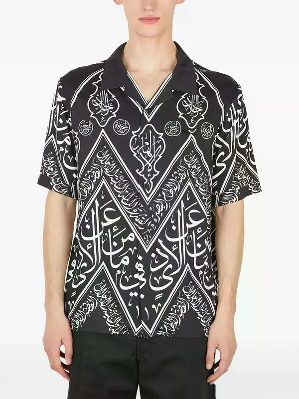 GMBH Script-print Short-sleeve Shirt - Black