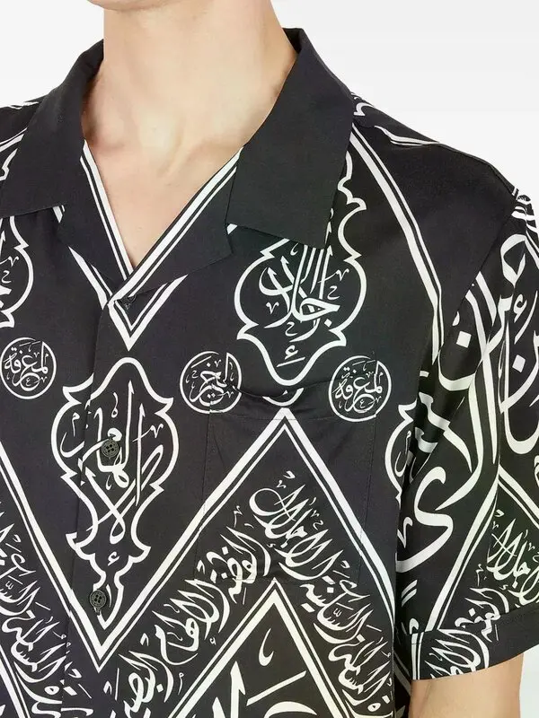 GMBH Script-print Short-sleeve Shirt - Black