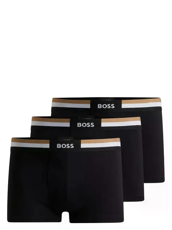 BOSS Logo-waistband Briefs - Black