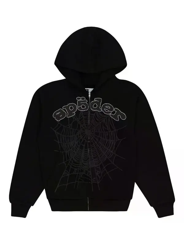 SP5DER Og Web V2 Rhinestone Zip-up Hoodie