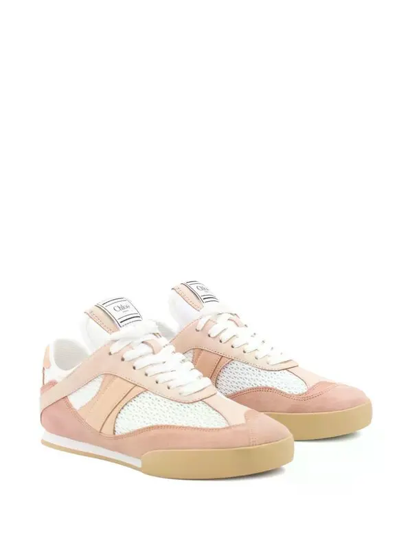 Chloé Mesh-panel Suede Sneakers - Pink