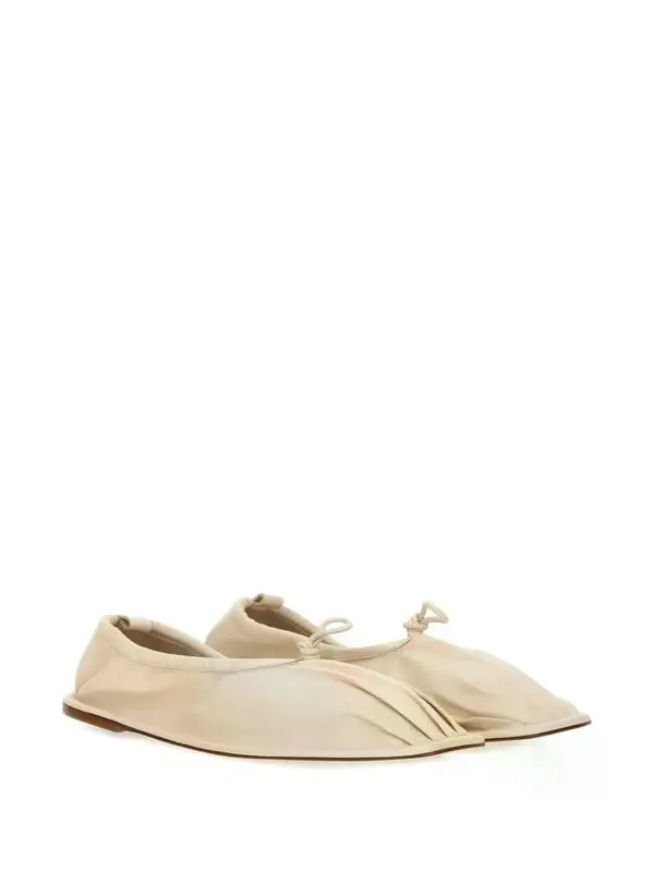 Hereu Puntera Gathered Ballet Flats - Neutrals