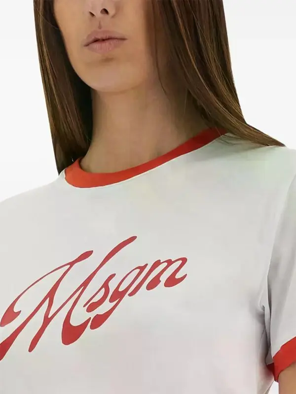 MSGM Logo-print T-shirt With Contrast Trim