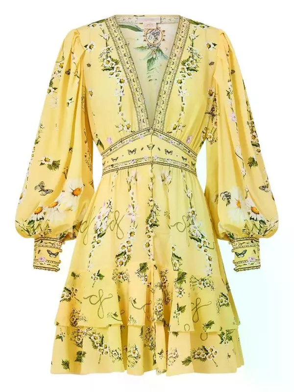 Camilla Button-up Frilled Mini Dress