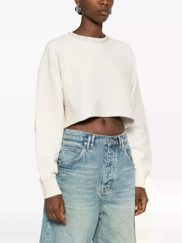GOLDEN GOOSE Cropped Crew Neck Sweater