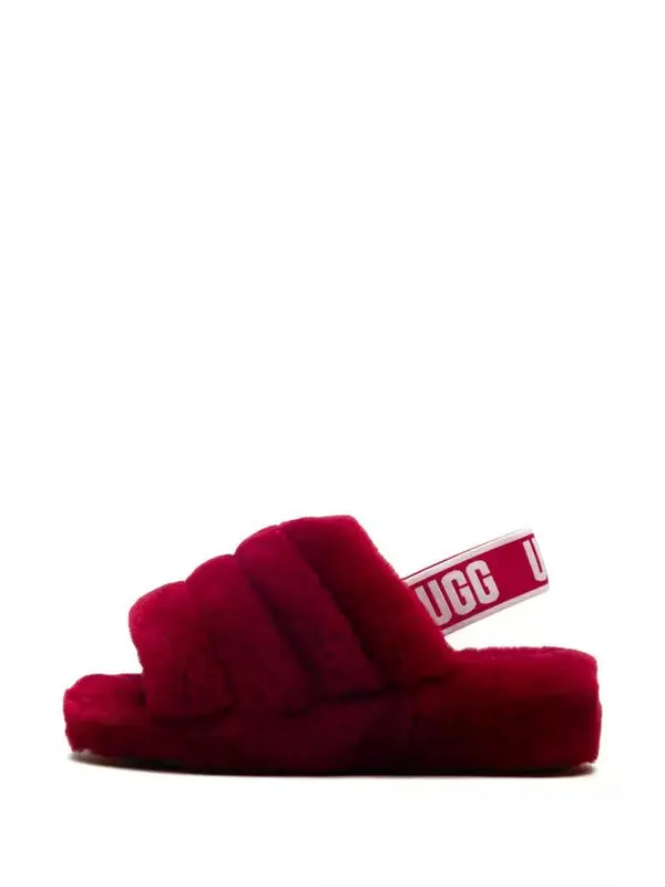 UGG Fluff Yeah Slingback Slippers - Red