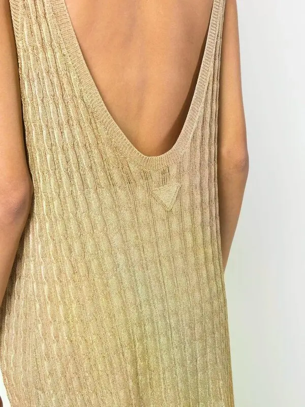 Prada Knitted Sleeveless Midi Dress