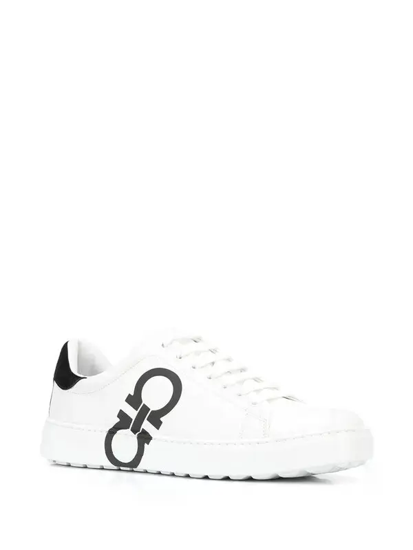 FERRAGAMO Gancini Leather Lace-up Sneakers
