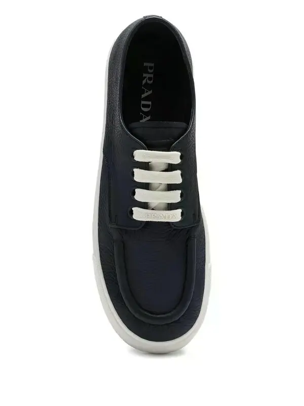 Prada Leather Lace-up Sneakers