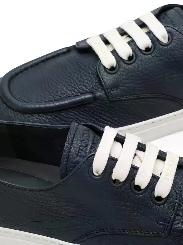 Prada Leather Lace-up Sneakers