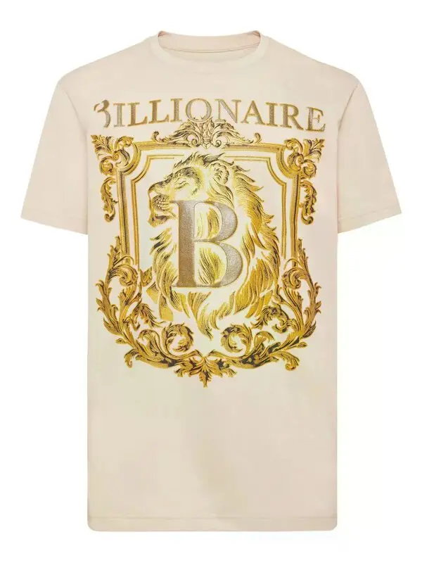 BILLIONAIRE Lion B Frame-print T-shirt - Neutrals