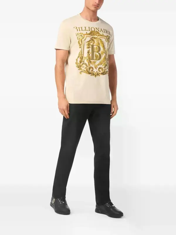 BILLIONAIRE Lion B Frame-print T-shirt - Neutrals