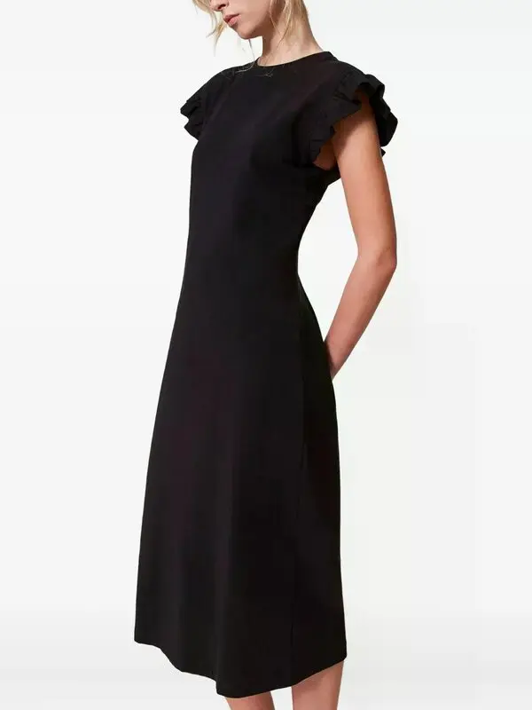 TWINSET Ruffled-sleeves Midi Dress