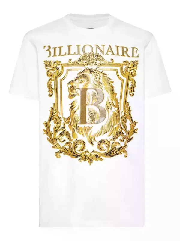 BILLIONAIRE Lion B Frame-print T-shirt - White