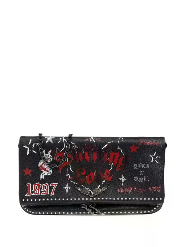 Zadig&Voltaire Rock Punk Leather Clutch Bag - Black