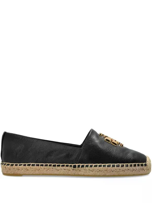 Tory Burch Eleanor Logo-embellished Leather Espadrilles